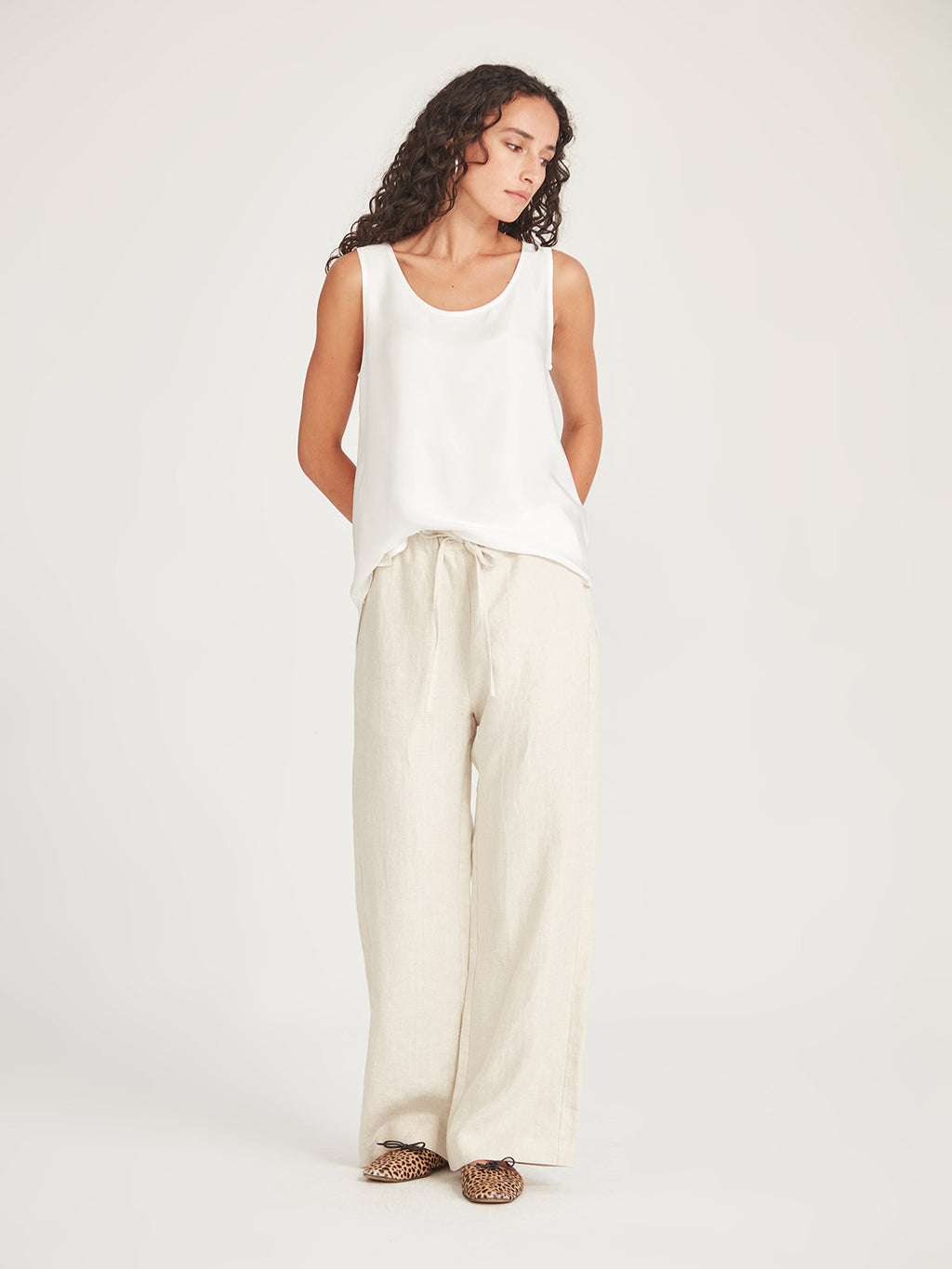 Caroline Sills Addy Long Tank Ivory – Degas